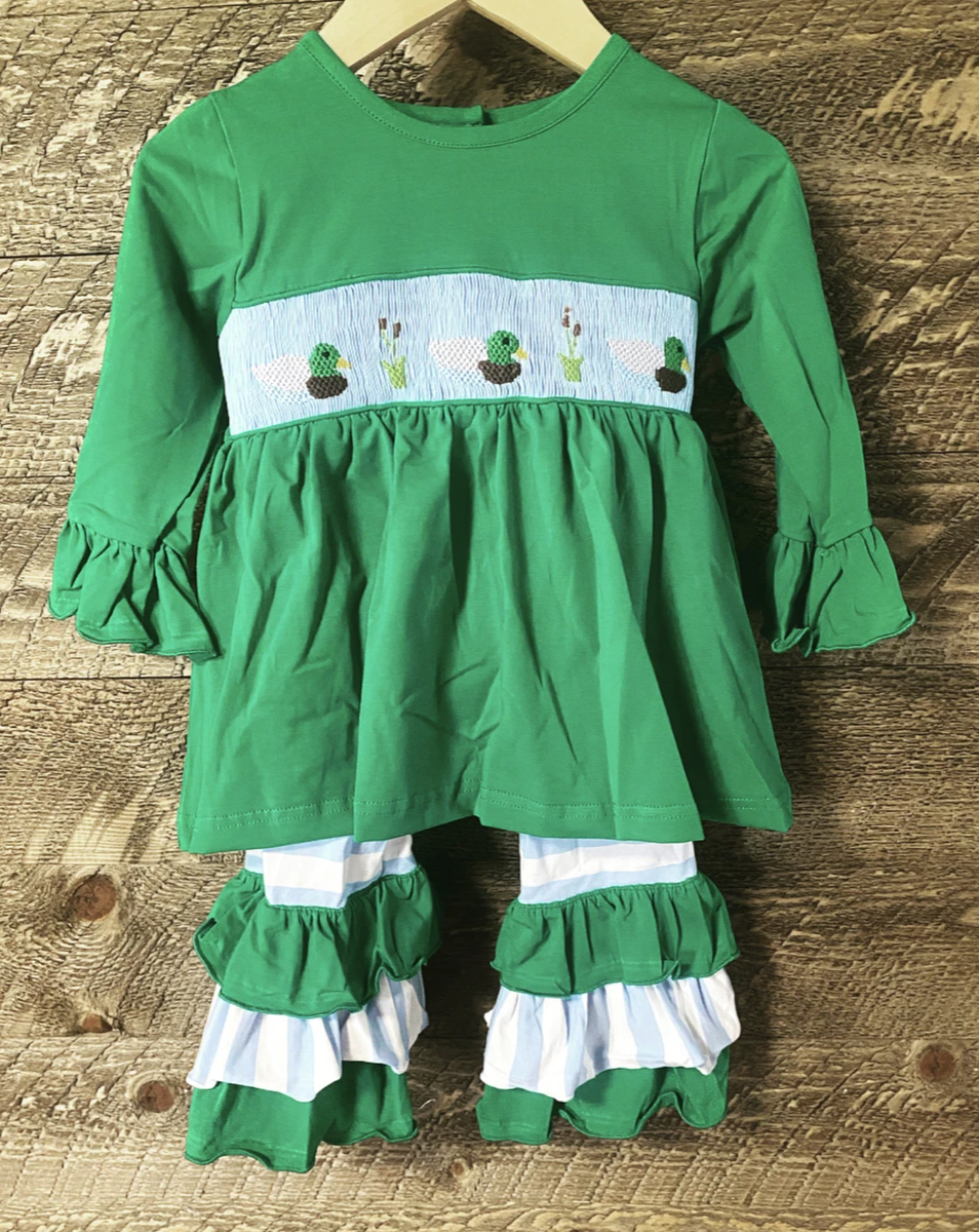 Mallard Duck Smocked Girl Set – Olive You Kids Clothing